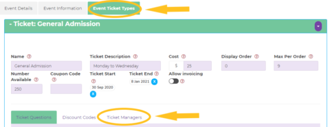 Set Up Ticket Managers - Tickets.org.au